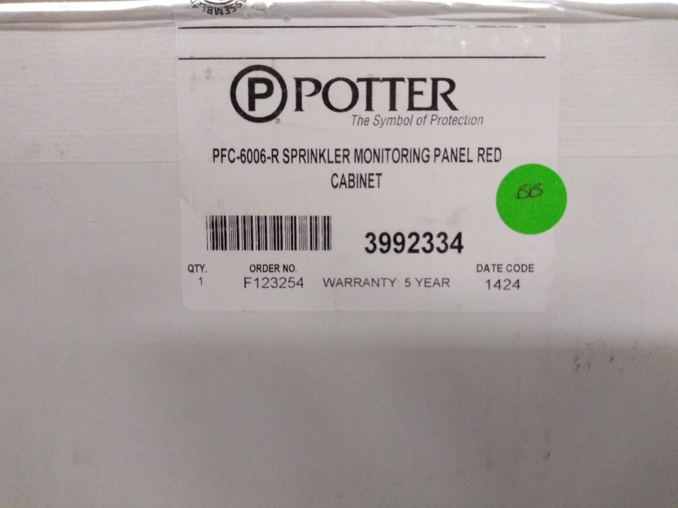 Conventional Fire/Sprinkler Monitoring Panel, Red, Potter #PFC-6006-R ...