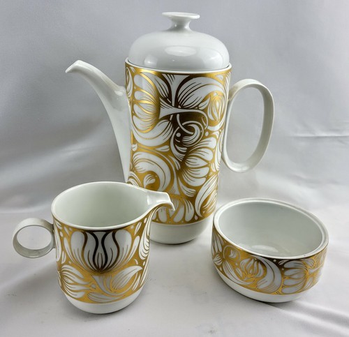 Vintage Rosenthal Coffee Set Coffee pot creamer sugar bowl gold and ...