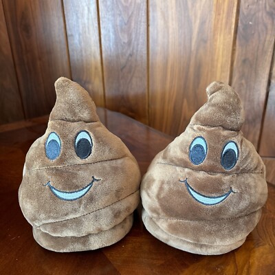 Poop Emoji Slippers Unisex Medium ( 7-8 ) New Indoor Velour | eBay