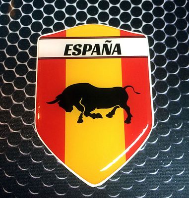 España Spain Proud Shield Flag Domed Decal Emblem Car Sticker 3D 2.3"x ...