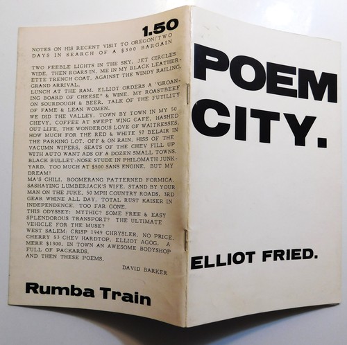 Poem City, Elliot Fried, Rhumba Train Press, 1977 | eBay