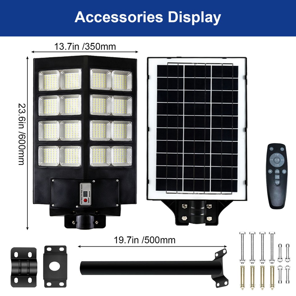 9900000000LM 1000W Commercial Solar Street Lights Lighting Parking Lot ...