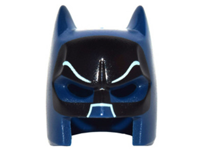 LEGO Minifig, Headgear Mask Batman Cowl (Open Chin) Black Eye Mask ...