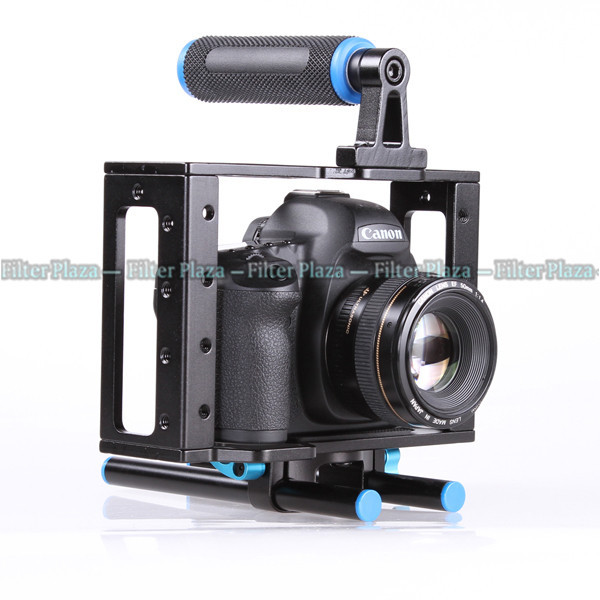DSLR Camera DV Video Cage+Matte Box 15mm Rod Support for Canon 5D mark ...
