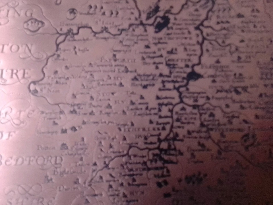 Vintage Coppercraft Cambridgeshire Old Map Framed Copper Etching | eBay UK