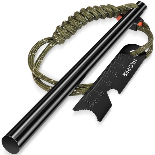 Ferro Rod Fire Starter, 6 Inch X 3/8 Inch Fire Starter Survival Tool ...