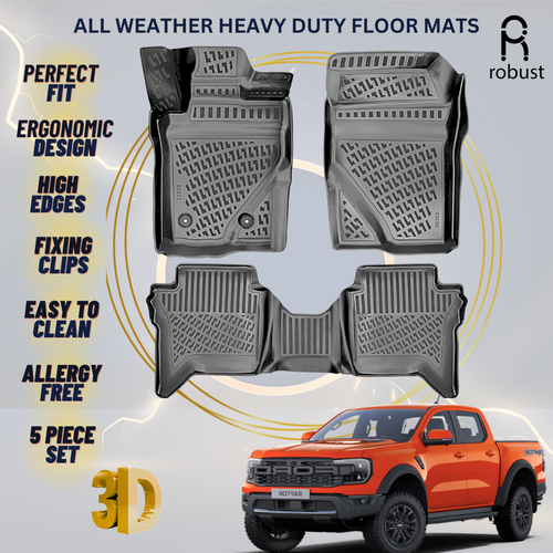 Floor Mats Liners For Ford Ranger Raptor 2023-2025 All Weather Heavy ...