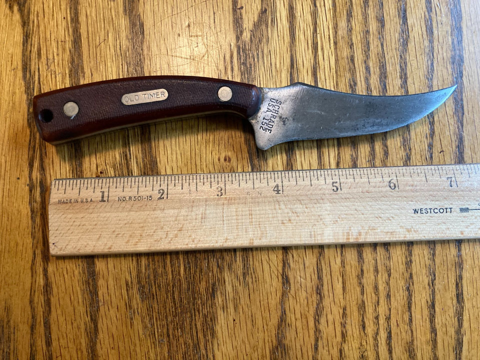 Vintage Old Timer Schrade USA 152 Sharpinger Fixed Blade Skinning Knife ...
