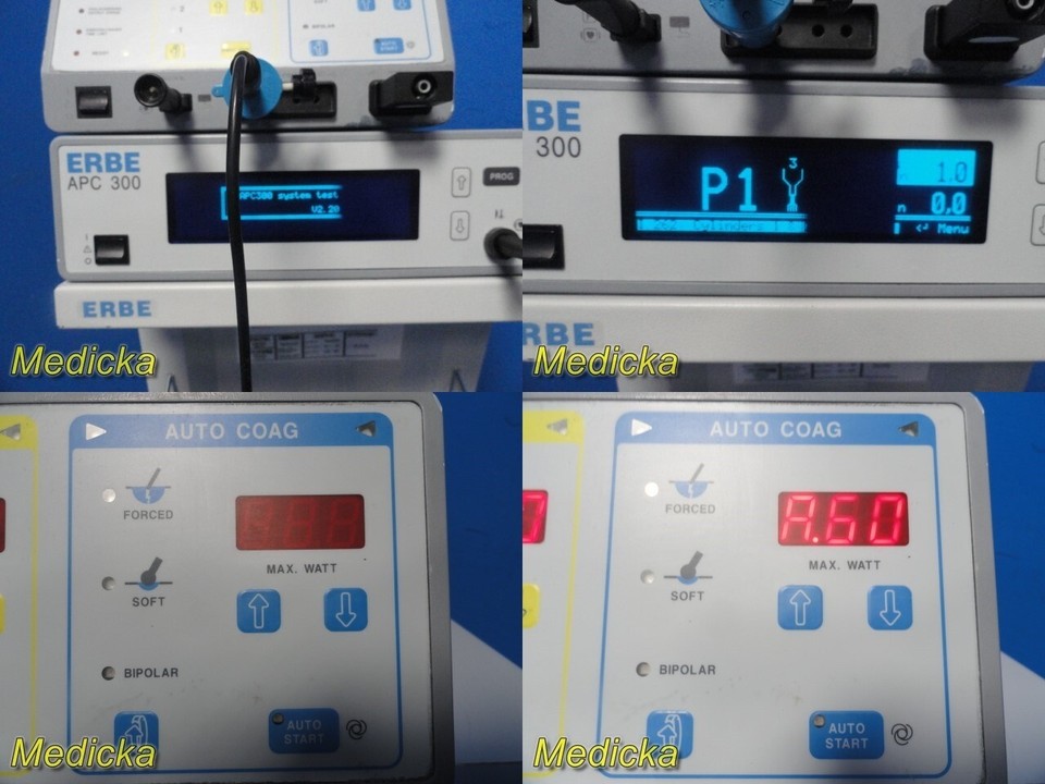 Erbe ICC 200 ESU W/ APC 300 Coagulator, Instrument Cable,Cart,Foot ...