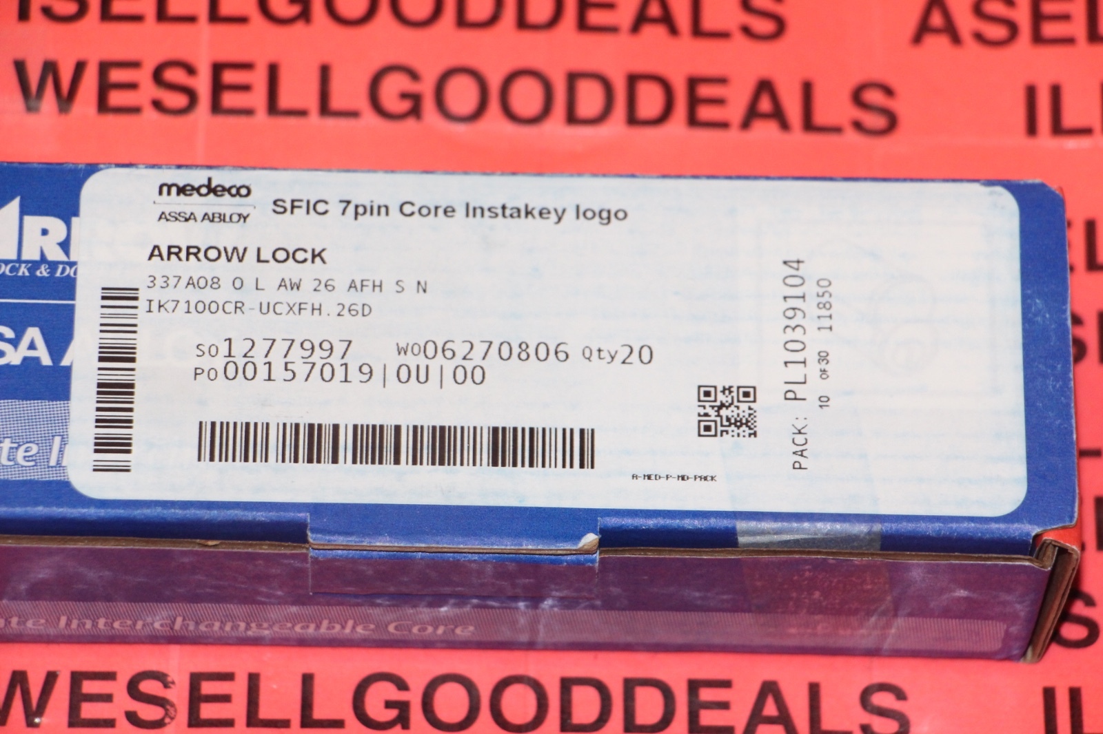 20 Arrow SFIC 7-Pin Pointe Interchangeable Core Lock Istakey IK7100CR ...