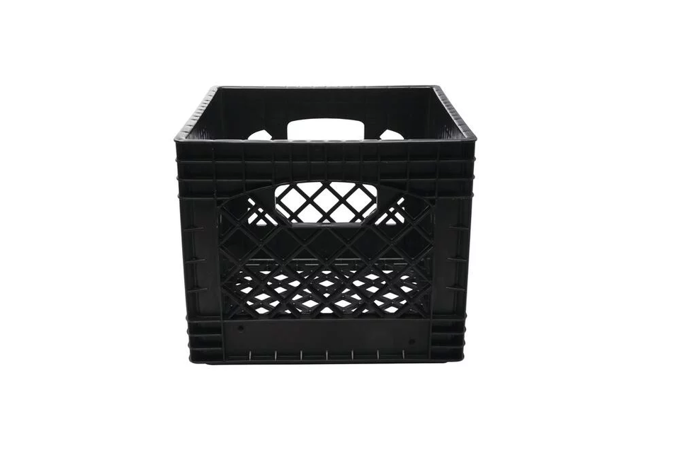 16QT Plastic Heavy-Duty Plastic Square Milk Crate Black ( 2 PACK ) | eBay