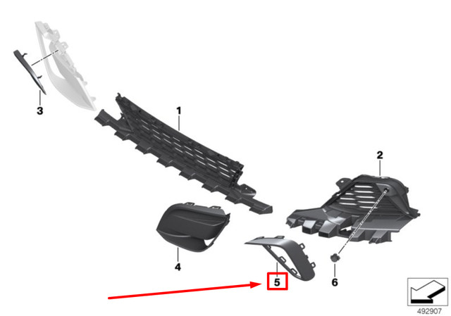 Genuine BMW Z4 G29 Front M Sport Bumper Trim on Grill Left N/s ...