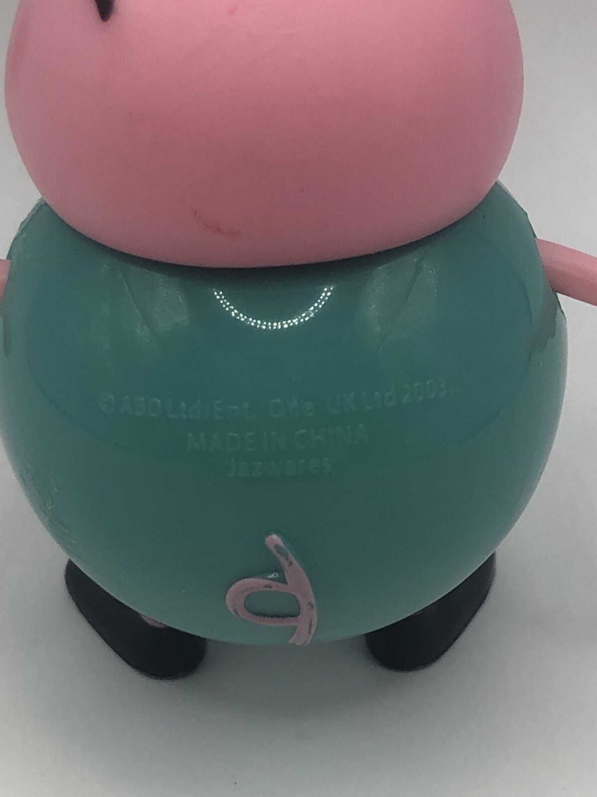 RARE Peppa Pig Dad Pig Turquoise-Teal with Glasses 3" Jazwares 2003 ...