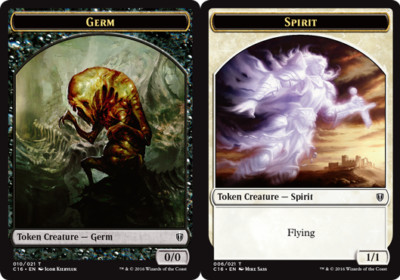 10 Token Cards - Germ / Spirit - Commander 2016 - SAME ART - Magic MTG ...