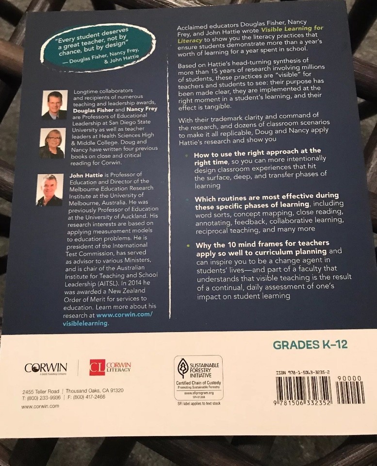 Corwin Literacy: Visible Learning for Literacy, Grades K-12 ...