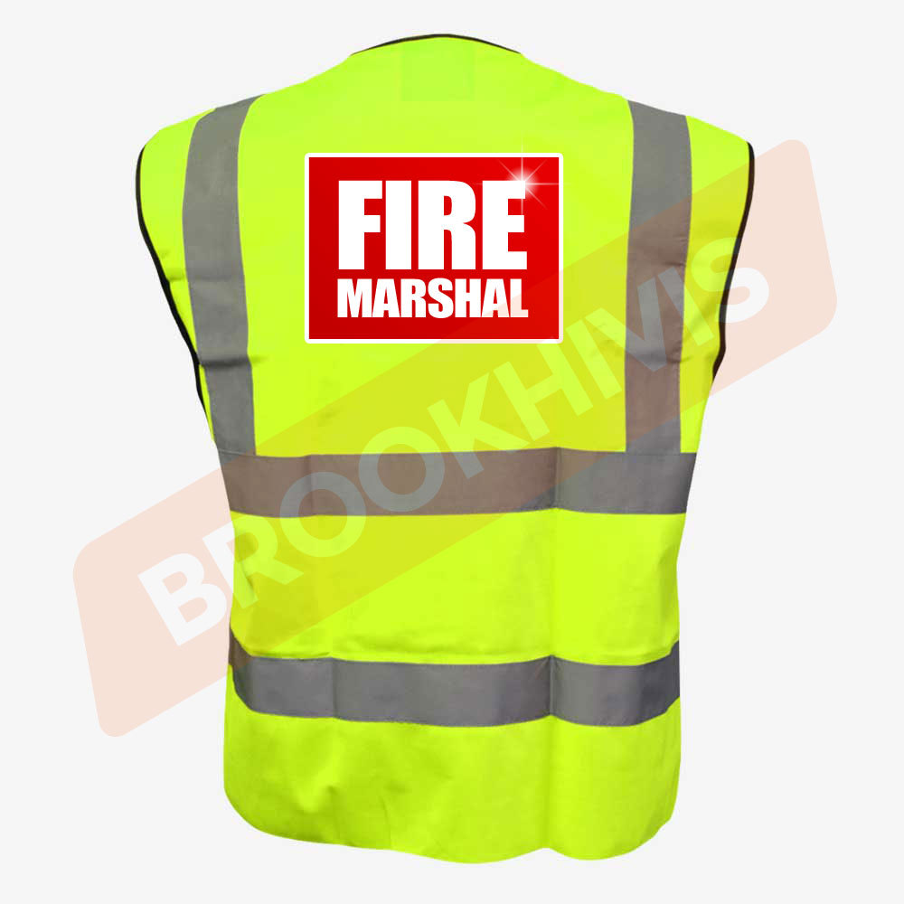 FIRE MARSHAL WARDEN BIG HI VIZ VIS WAISTCOAT VEST TABARD JACKET SAFETY ...