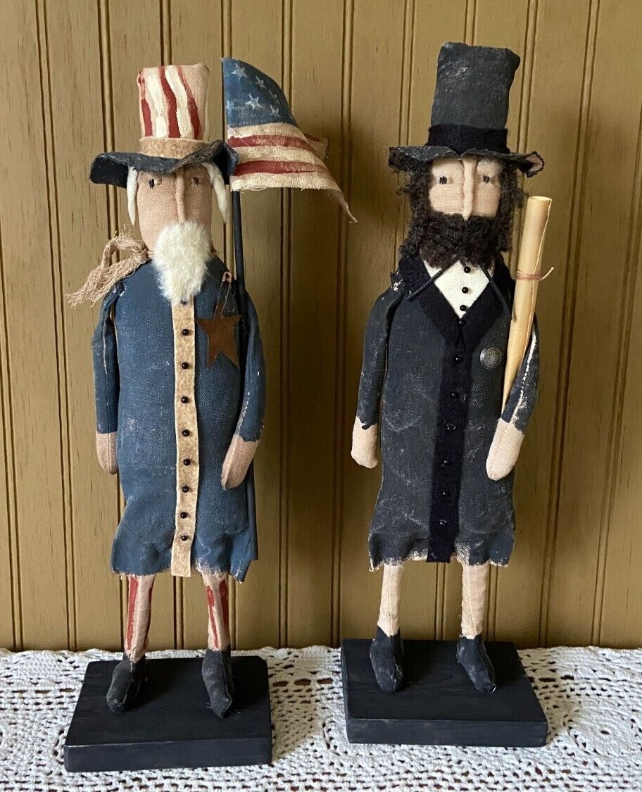 Early American Primitive Patriotic Americana Standing ABE LINCOLN OR ...