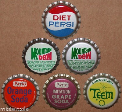 Vintage soda pop bottle caps PEPSI PEPSI COLA Collection of 6 different ...