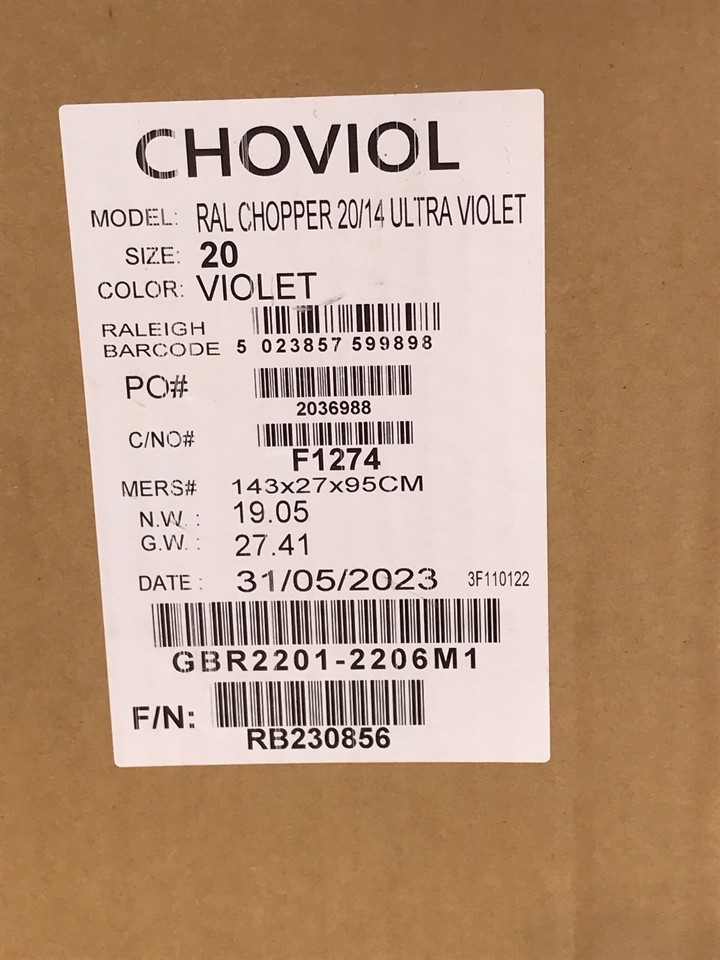 Raleigh Chopper MK4 Ultra Violet 2023 *New In Unopened Original Box ...