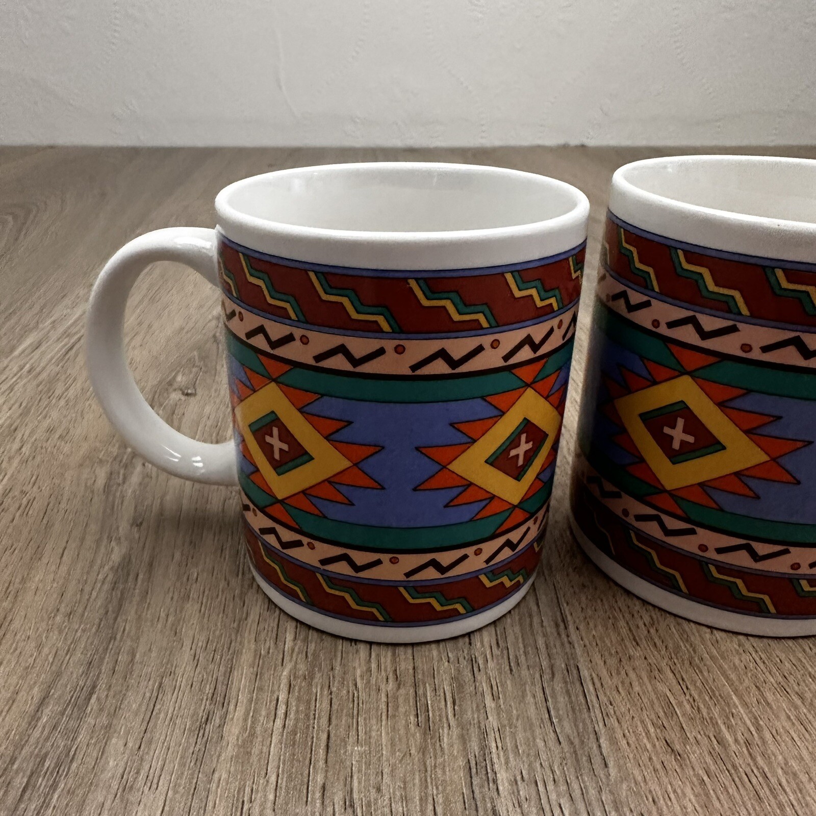 Pair Of Studio Nova Vintage Coffee Mugs Southwest Santa Clara Aztec | eBay