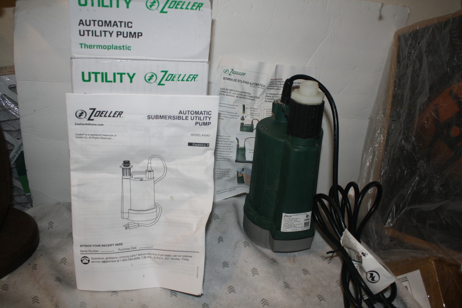 1/3 hp ZOELLER UTILITY PUMP MODEL 1043 THERMOPLASTIC | eBay