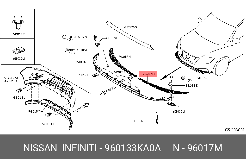 Genuine OE Air Spoiler Front Left Hand 960133KA0A , 96013-3KA0A | eBay