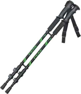 2x Walking Hiking Trekking Poles Snow Walking Sticks Anti-Shock Black ...