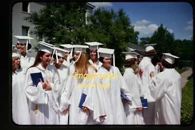 Pretty Women in University Graduation Gowns in 1967, Original Slide ...