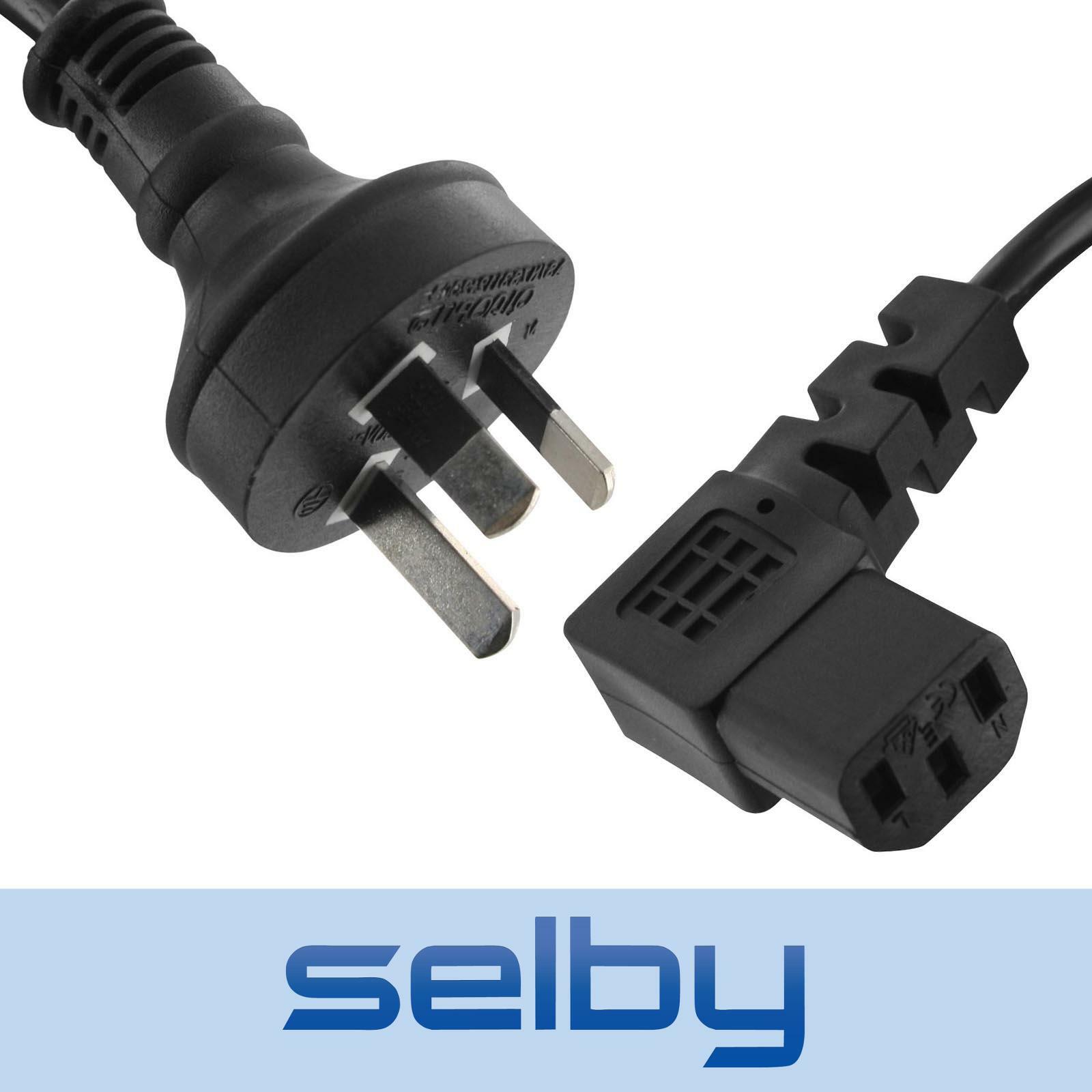 AU 3 Pin to Right Angle IEC "Kettle" Plug Australian 240V Mains Power ...
