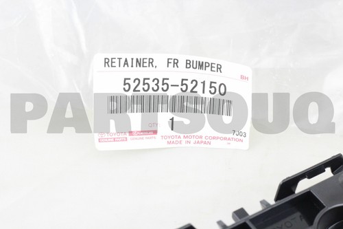5253552150 Genuine Toyota RETAINER, FRONT BUMPER SIDE, RH 52535-52150 ...