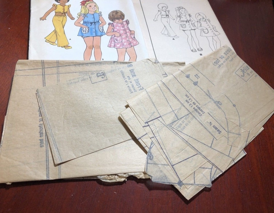 Sewing Patterns Early 1970’s Butterick #6625 Girls Size 6 Tops Pants ...