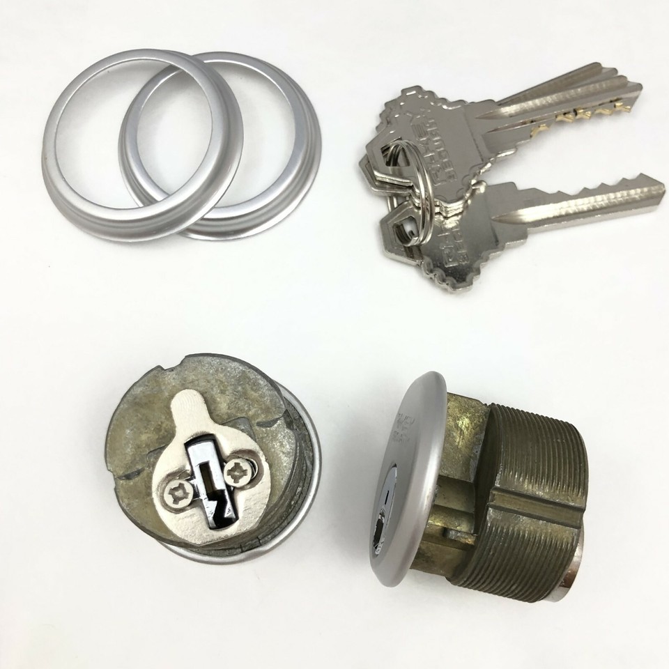 2 New Mortise Lock Cylinders 1" for Store Front Door Adams Rite Brass ...