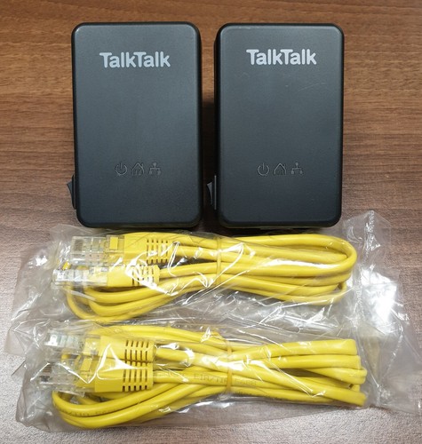 TalkTalk Huawei Powerline Adapters (PAIR) PT200AV plus Ethernet Cables ...