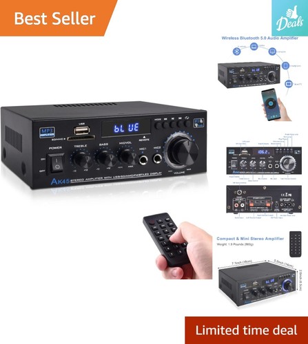 Universal Multi-Purpose Bluetooth Amplifier with Convenient USB/SD Card ...