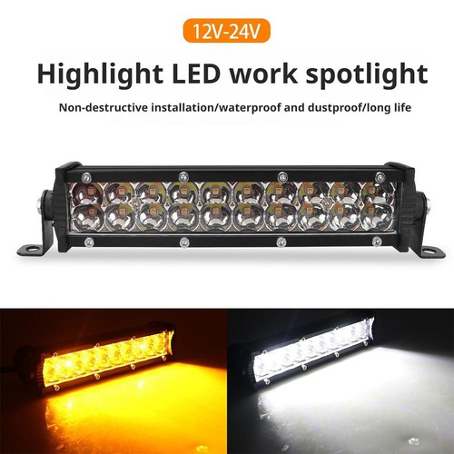 60W Motorcycle LED Headlight Light Bar Kit with Mounting Bracket Switch ...