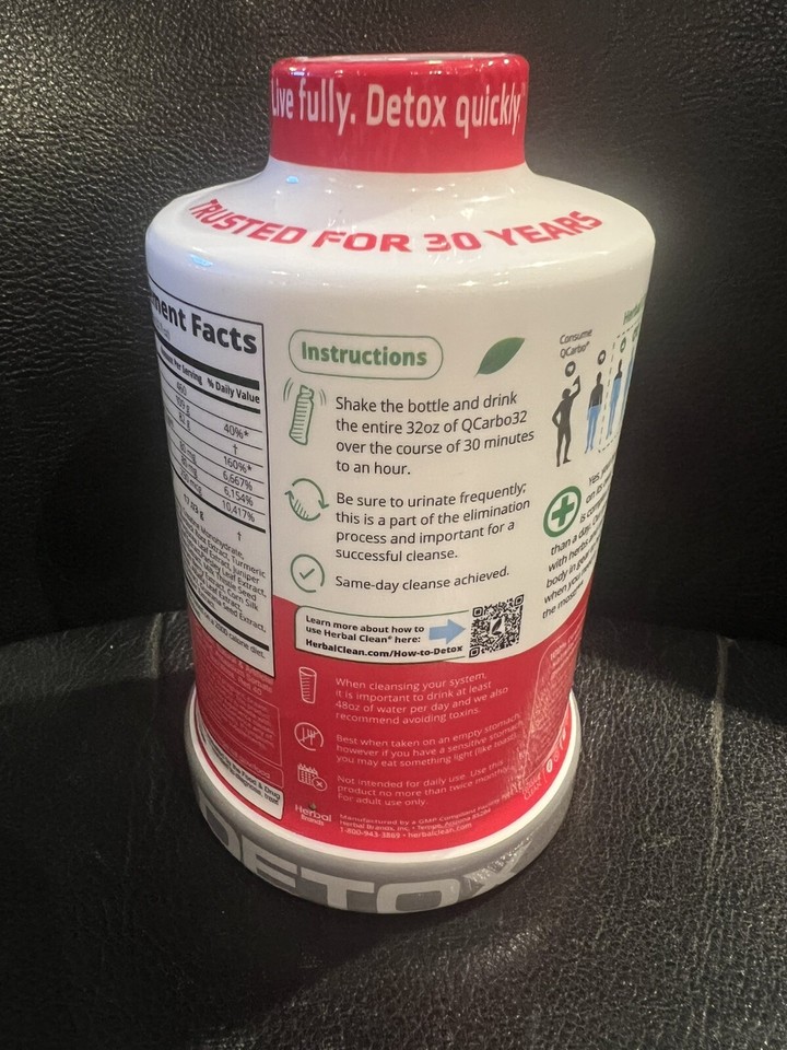 Herbal Clean QCarbo Same-Day Detox 1 Step Maximum Cleanse Tropical 32 ...