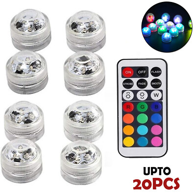 Small Submersible LED Lights Mini Waterproof Tea Light Multicolor Fish ...