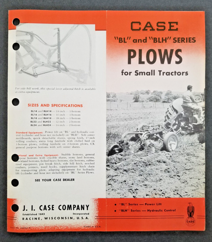 Case BL and BLH Series Plows For Small Tractors Dealer Sales Brochure ...