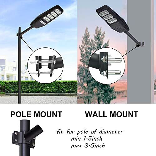 2Pcs Solar Street Light Extension Mounting Arm for Barn Lamps Post ...
