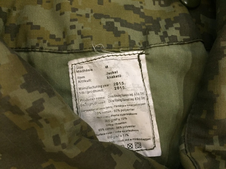 KOSOVO ARMY FSK MILITARY DIGITAL CAMO LIGHT WINTER JACKET COAT SIZE M ...
