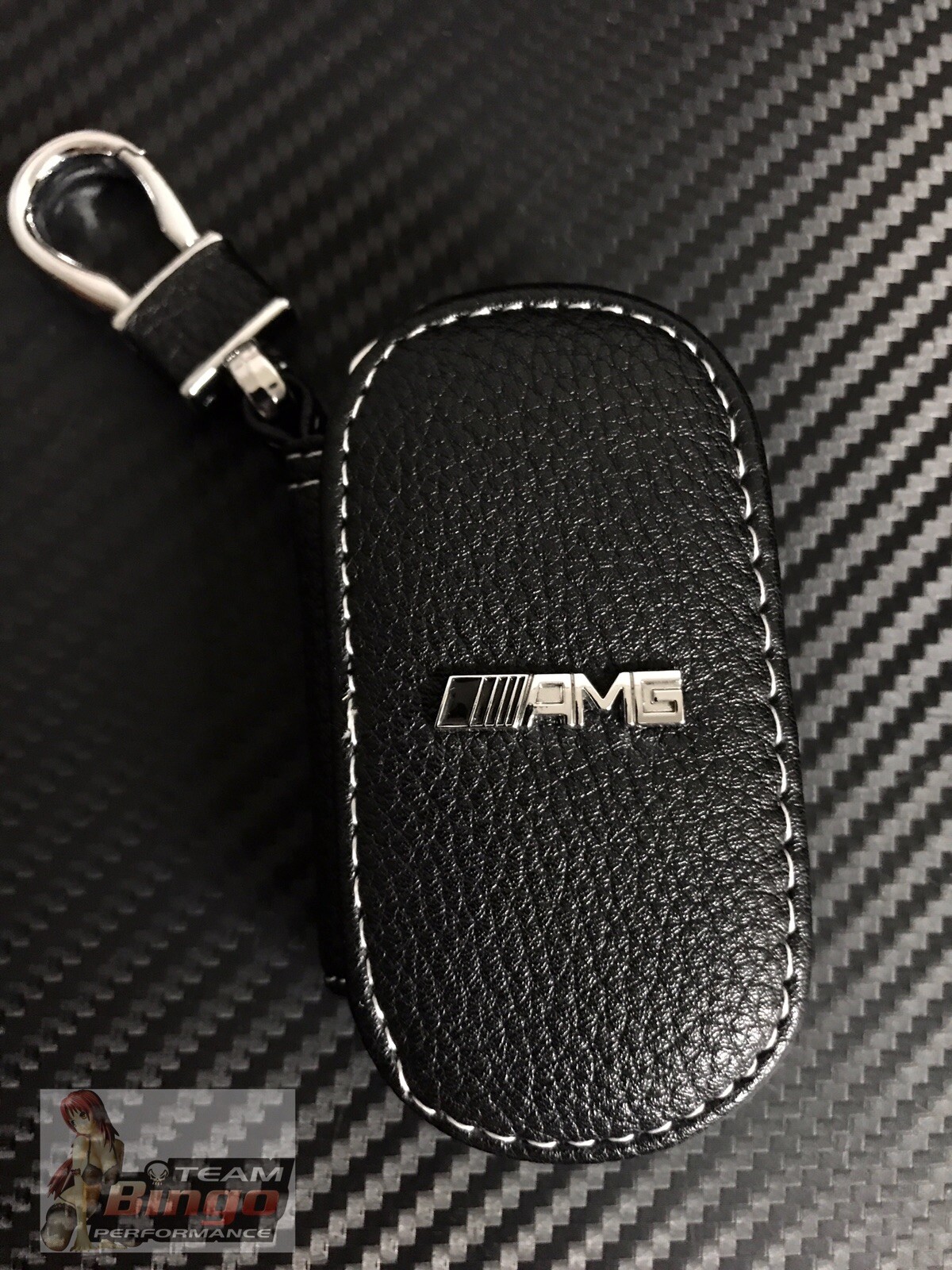 Suits AMG & Mercedes Benz C63 E63 Leather Key Case Key Fob Holder AUD ...