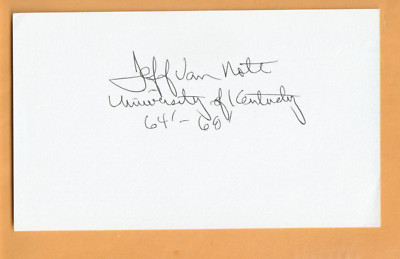 Jeff Van Note Kentucky Wildcats AUTO Signed 3x5 Note Card Bardstown KY ...