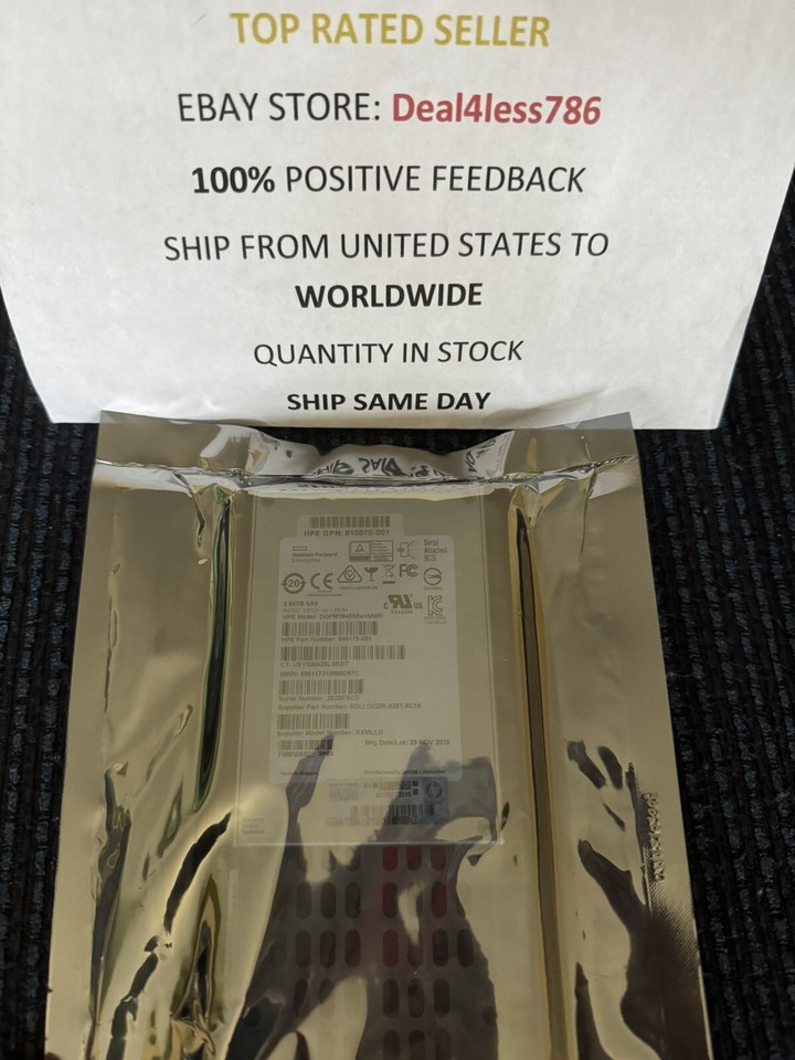 K2P91A/K2P91B/810773-001/834596-001/873101-001-HPE 3PAR 8000 3.84TB+SW ...