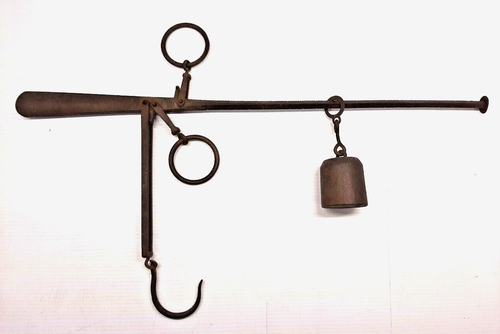 Cast Iron Hanging Balance Beam Scale w 3 Hooks Sliding Weight Cast Iron ...