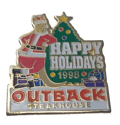 Outback Steakhouse Pin Happy Holidays Santa Christmas 1998 Employee ...