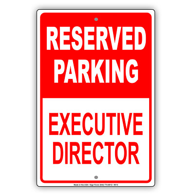 Reserved Parking Executive Director Wall Art Decor Novelty Aluminum ...