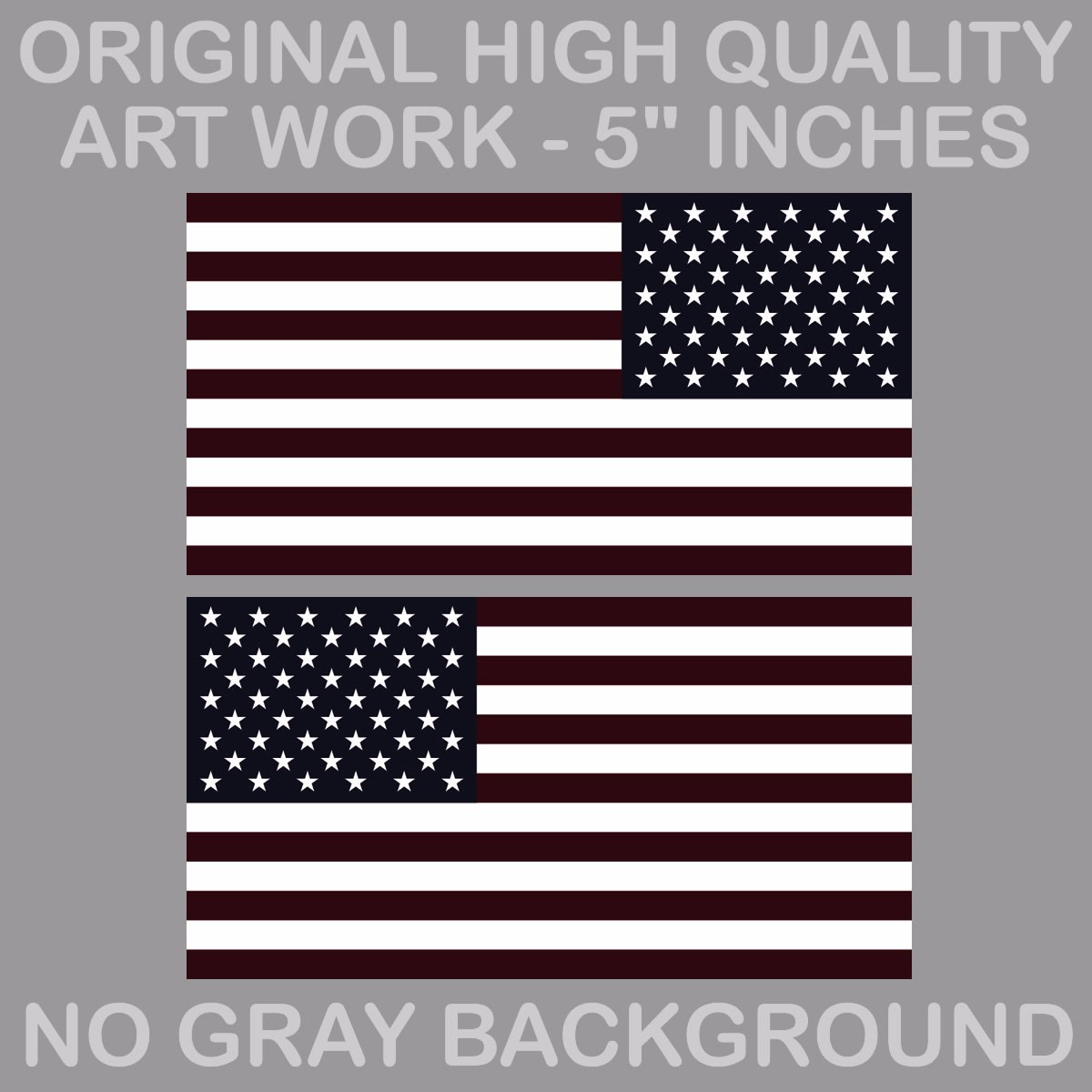 x2 5" Subdued Black American Flag Sticker Die Cut Decal USA LH RH ...