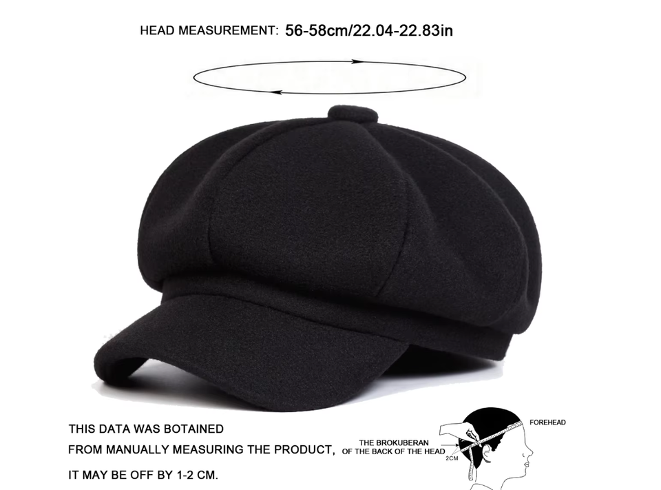 Octagonal Newsboy Cap Vintage 8 Panels Paperboy Visor Gatsby Cabbie Hat ...