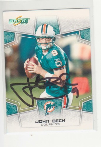 JOHN BECK MIAMI DOLPHINS BYU UNIVERSITY AUTOGRAPHED SCORE CARD | eBay