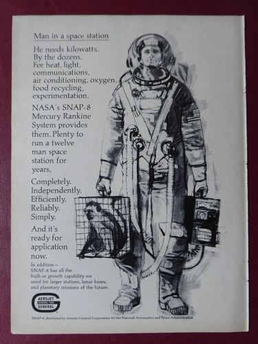 7/1969 PUB AEROJET GENERAL TIRE NASA SNAP-8 MERCURY RANKINE SYSTEM ...